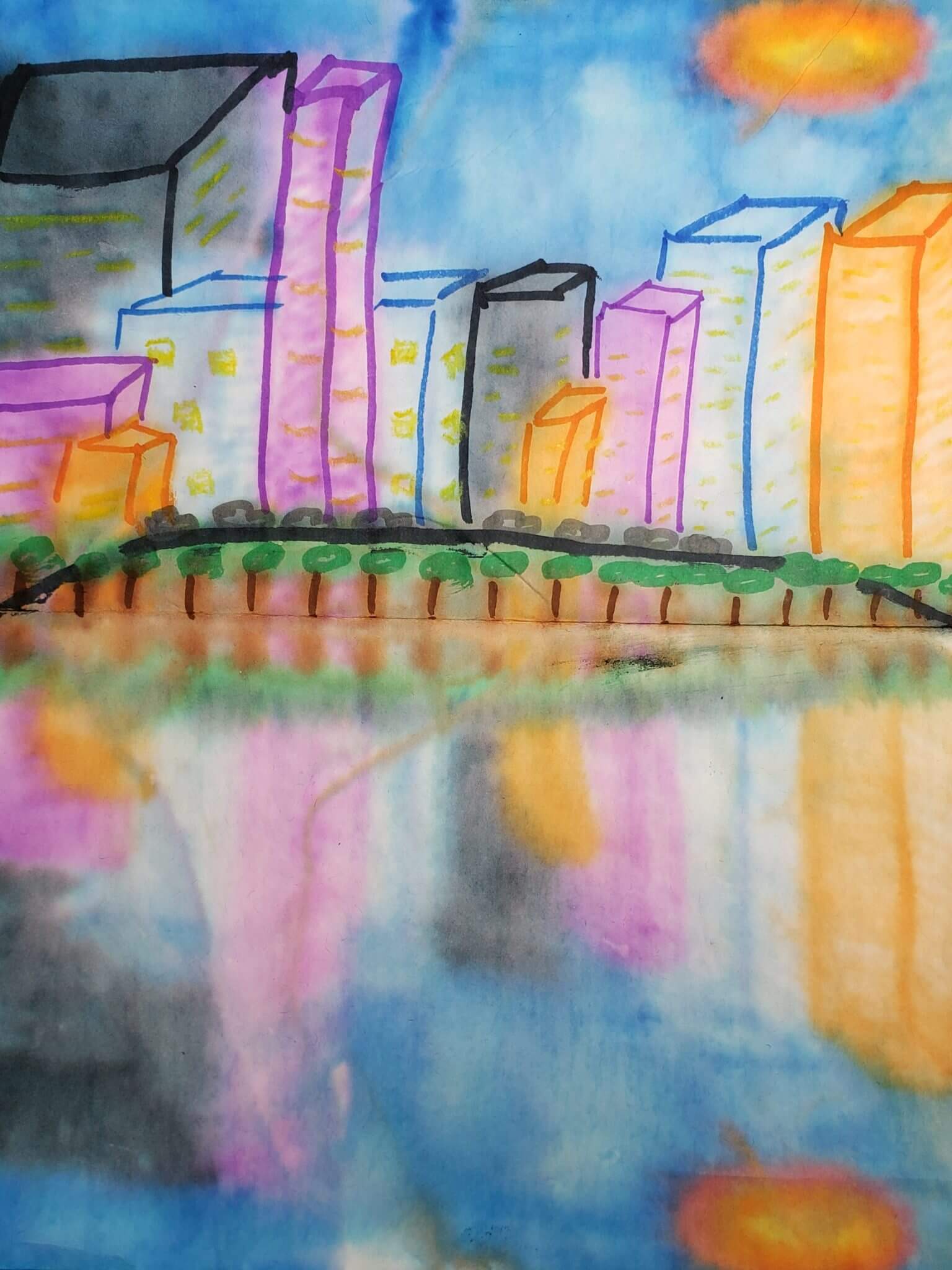 Reflective Drawings with Watercolor Markers - TinkerSpace